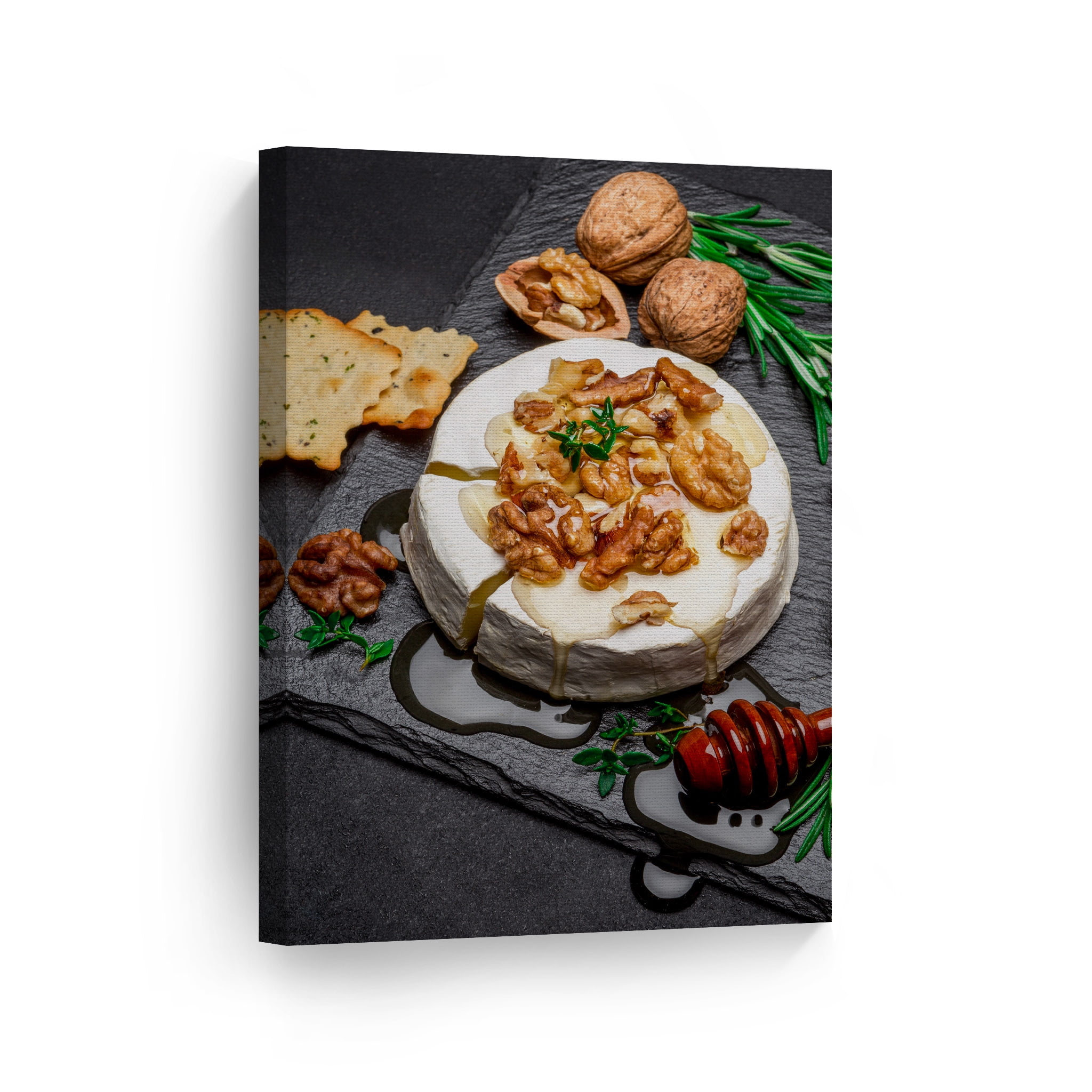 Smile Art Design Delicious Camembert Cheese and Honey Kitchen Canvas ...