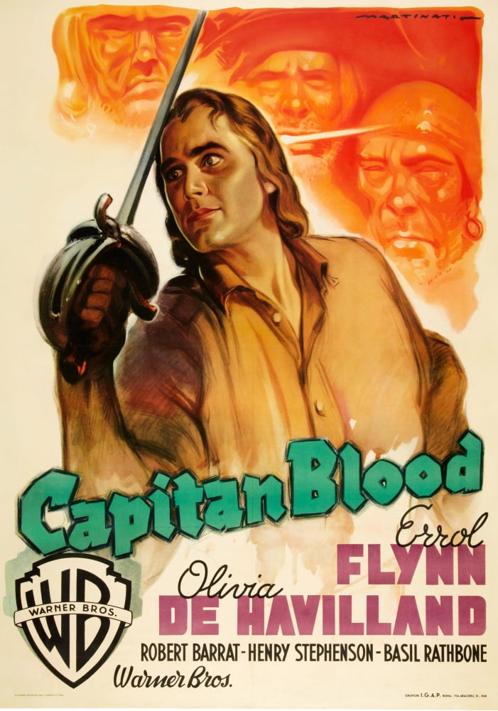 Captain Blood (Aka Capitan Blood) Errol Flynn 1935 Movie Poster ...