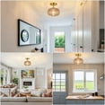 Semi Flush Mount Ceiling Light, Adjustable Hanging Gold Sloped Ceiling ...