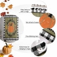 Bathroom Shower Curtain Autumn Pumpkin Leaves on Green Waterproof ...
