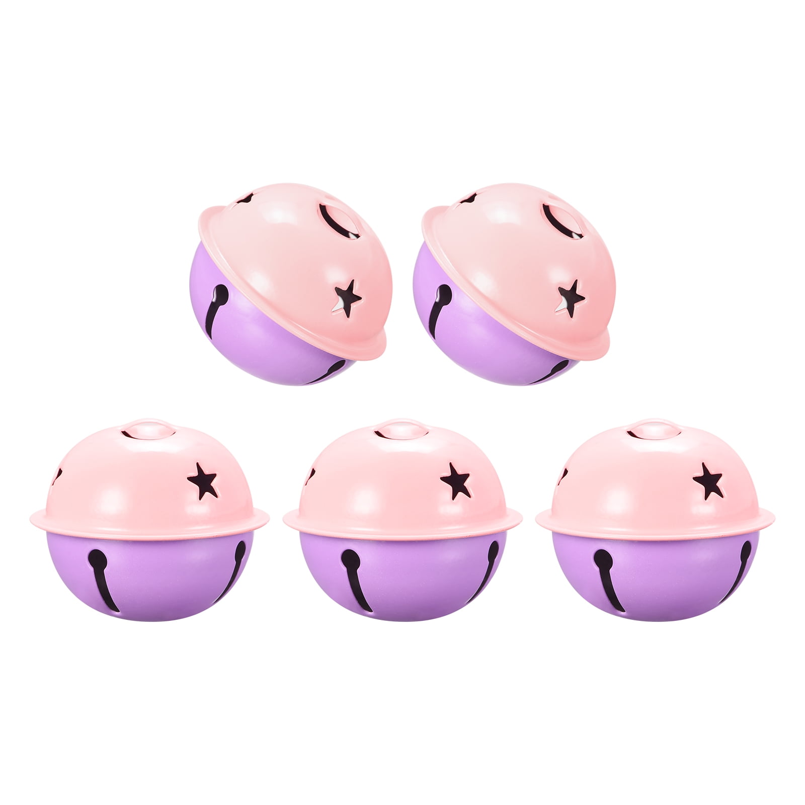 Jingle Bells, 40mm 5pcs Craft Bells with Star Cutouts for DIY, Purple ...