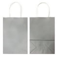 AZOWA Gray Gift Bags Small Kraft Paper Bags with Handles (5.9 x 3.1 x 8 ...