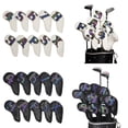 10Pcs Waterproofs Headcover Golfs Iron Club Head Covers PU Leather ...
