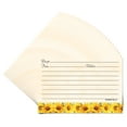 Current Sunflowers Lined Fall Kitchen Recipe Cards - 4" x 6" Paper ...