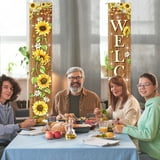 Mocsicka Sunflower Porch Sign Rustic Welcome Door Banner Summer Wooden ...
