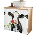 Black White Cow Cabinet Curtains 35"W x 35"L, Spring Farmhouse Animals ...