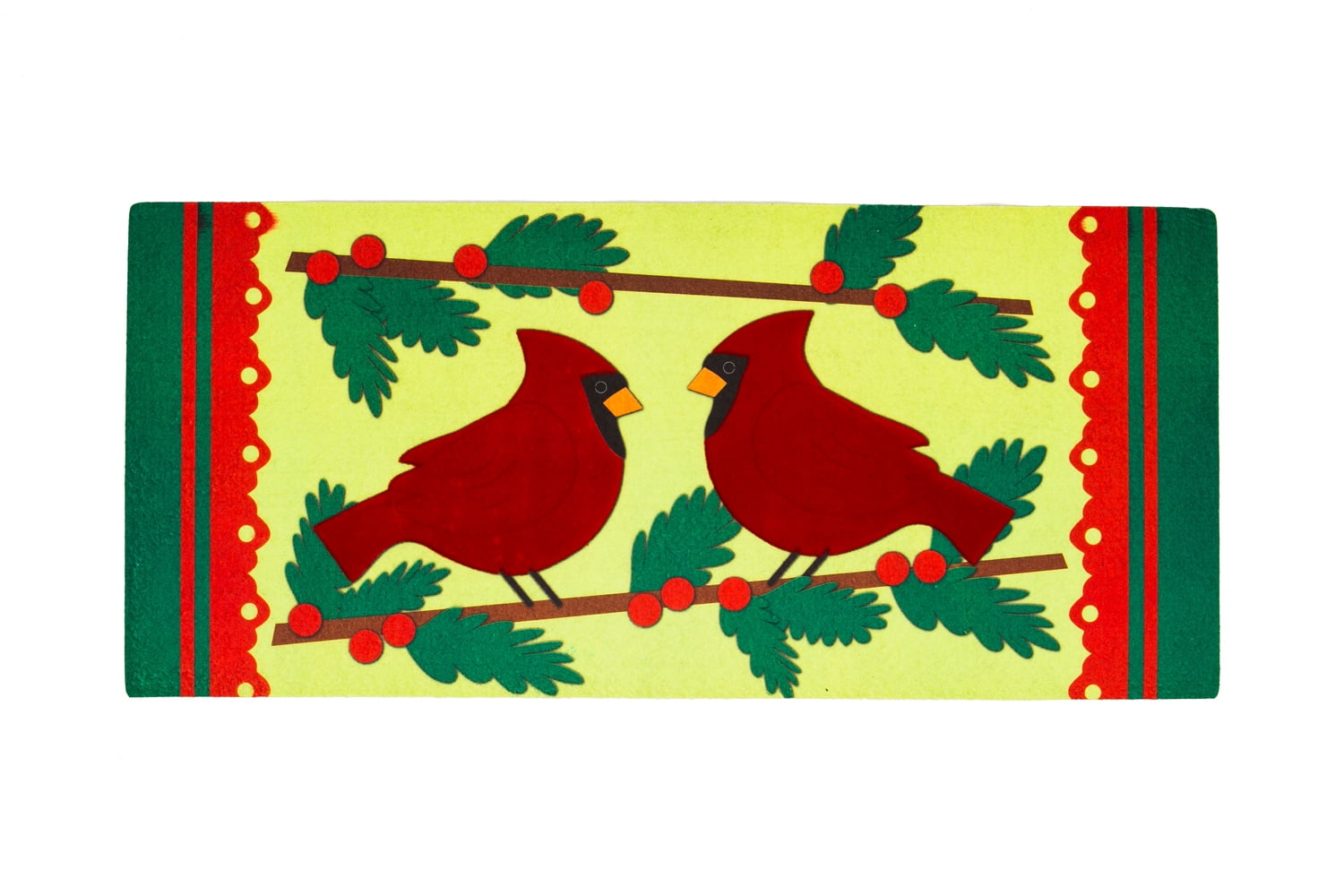Evergreen Winter Cardinal Decorative Mat Insert, 10 x 22 inches ...