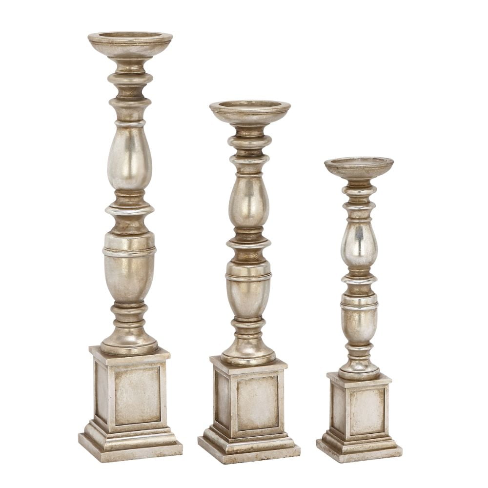 Elite Ps Silver Candle Holder Set Of 3 - Walmart.com