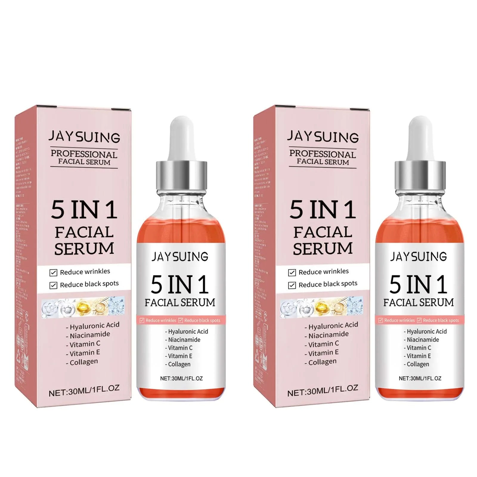 Jaysuing-suero Facial de ácido hialurónico 5 en 1, 30ml, hidratante, vitamina C, colágeno ...