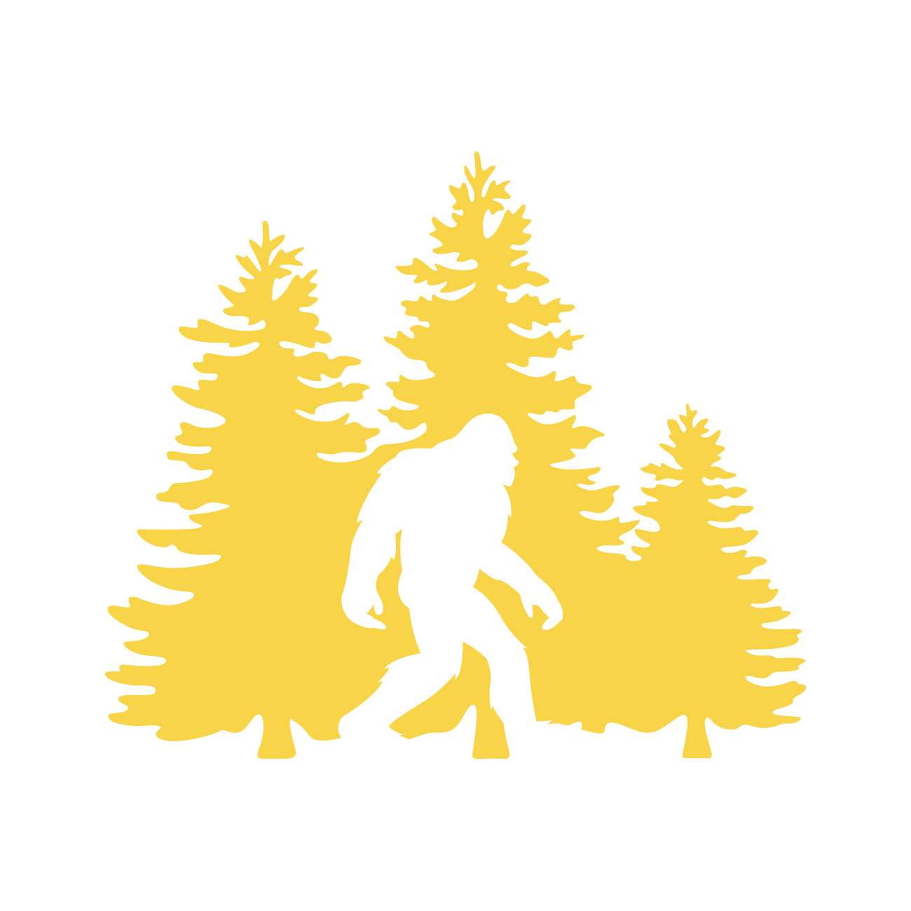 Bigfoot Trees Forest Sticker Decal Die Cut - Self Adhesive Vinyl ...
