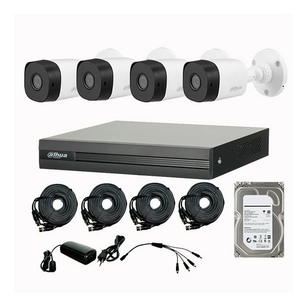 Kit 4 camaras cctv seguridad bullet dahua 2mpx full hd dvr disco duro ...