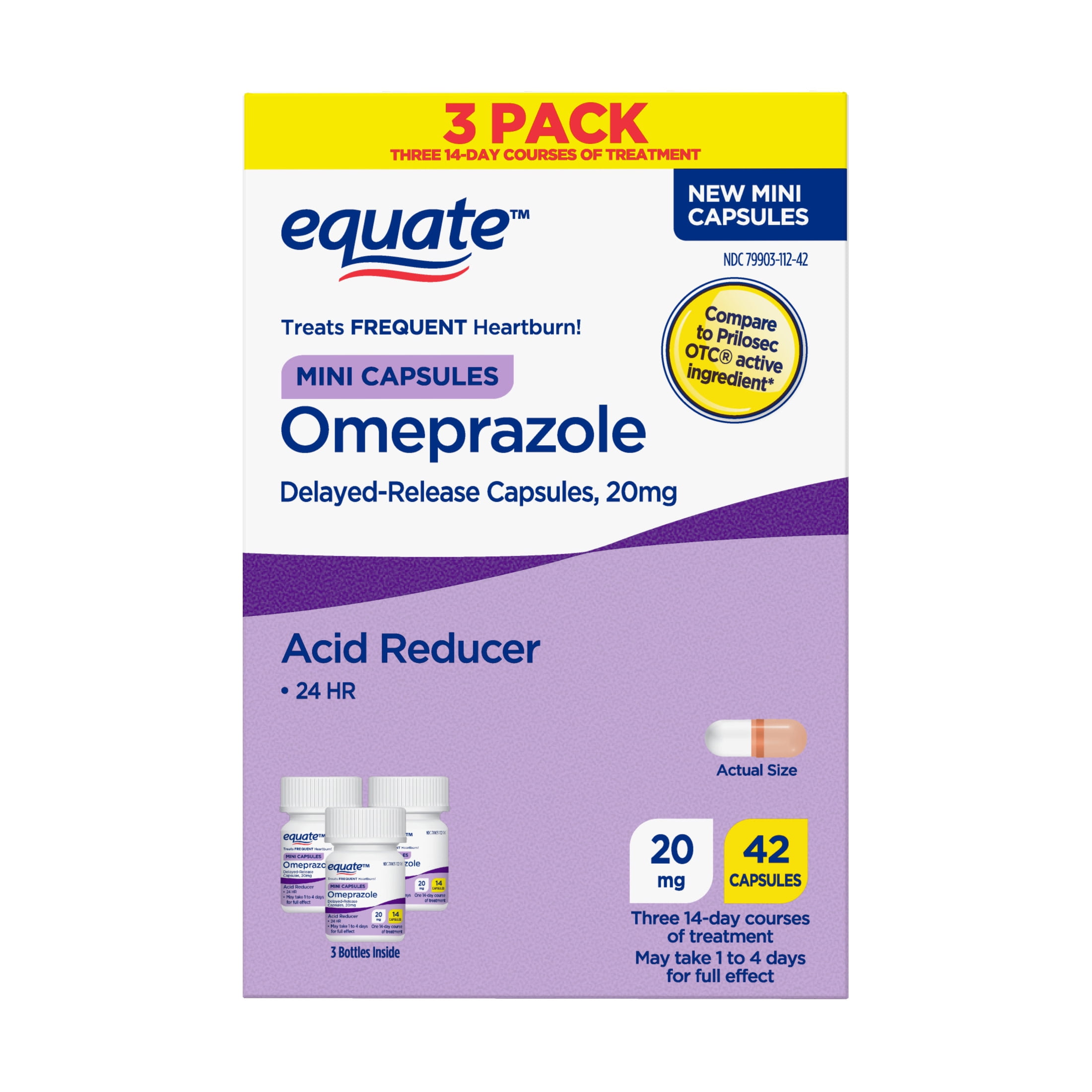 Equate Omeprazole Delayed Release Mini Capsules 20 Mg Frequent