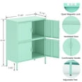 Green Metal Locker Storage Cabinet with 4 Doors & Legs,Office Storage ...