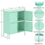 Green Metal Locker Storage Cabinet with 4 Doors & Legs,Office Storage ...