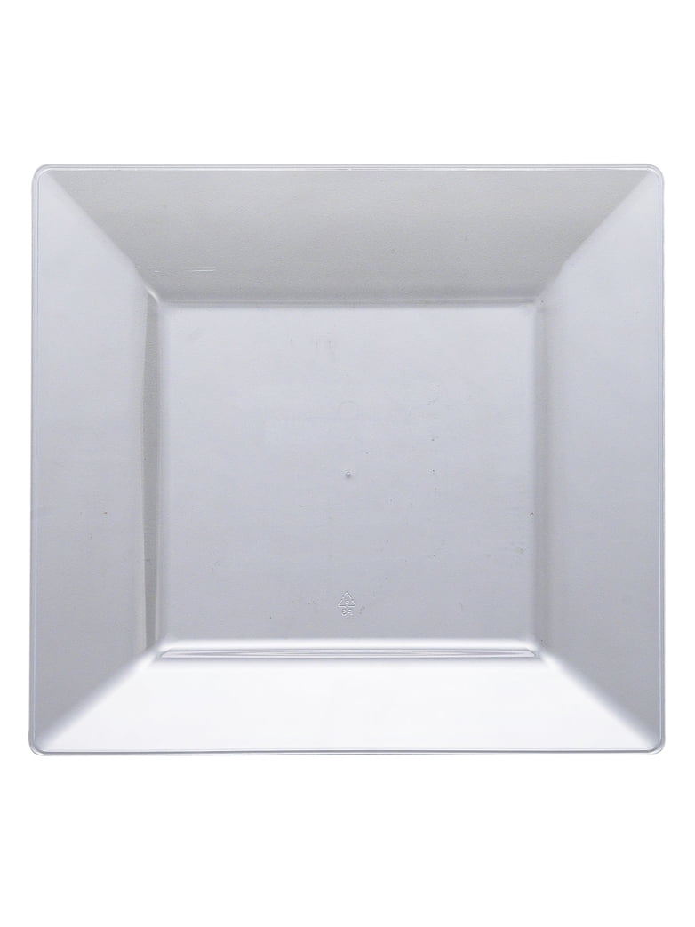 9 1/2" Clear Square Luncheon Plastic Plates *Case of 120* - Walmart.com