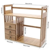 Desktop Bookshelf Wood Storage Rack Adjustable Display Table Shelf ...