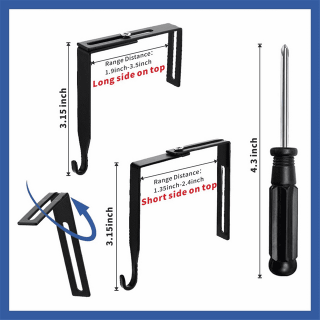 Cubicle Hangers Universal Partition Hanger Set Metal Black Cubicle ...