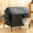 Comfort Concentrated Puss Shelter Yearlong Use Black Fixed Stand Secure ...