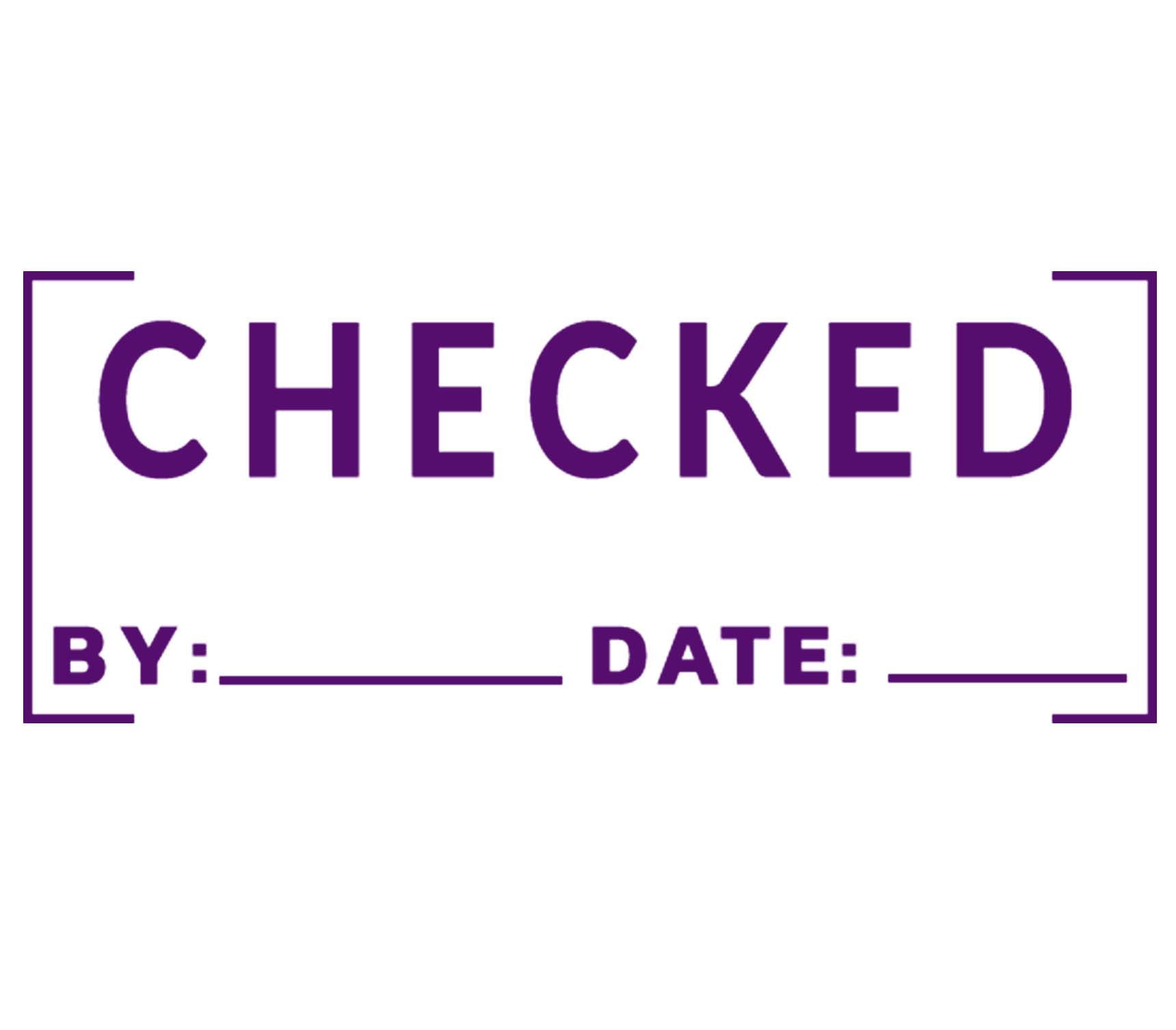 Printtoo Checked By Date Self Inking Rubber Stamp Pre-Inked Office ...