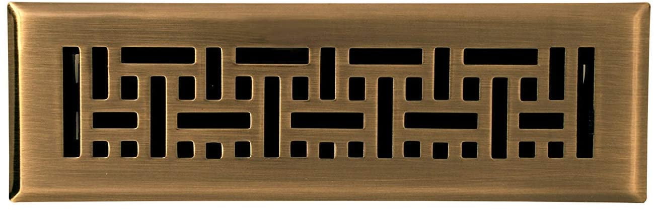 2" X 12" Modern Victorian Floor Register Grille With Dampers ...