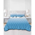 Blue Gradient Texture Quilts Bedding Set Queen Size Rhombus Geometric ...