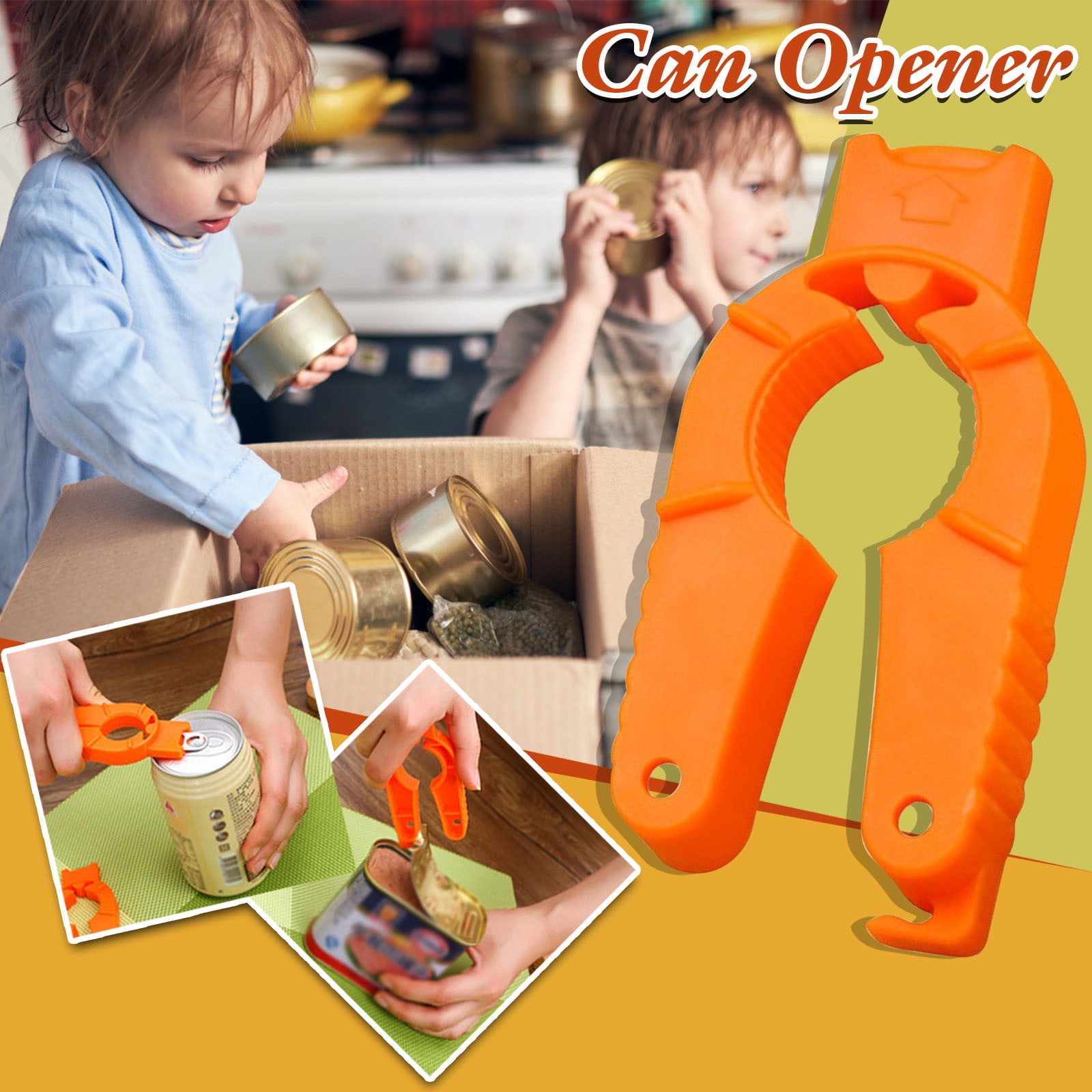 JNGSA Smooth Edge Manual Hand Held Can Opener With Soft Touch Handle ...