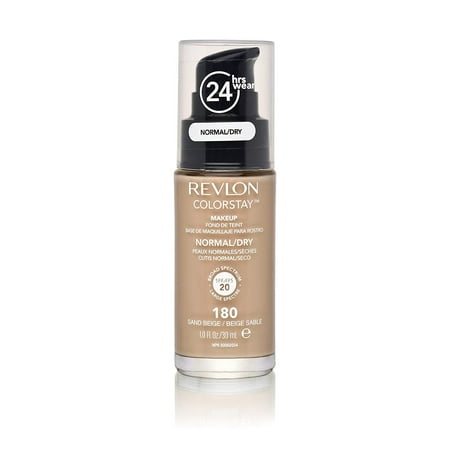 Revlon Colorstay Makeup Foundation for Normal To Dry Skin, #180 Sand ...