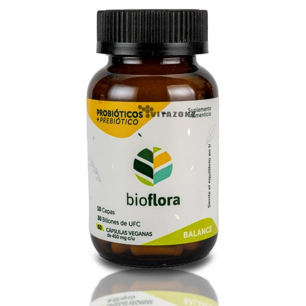 Probióticos Prebióticos 60 caps 10 cepas Bioflora Balance Bioflora ...