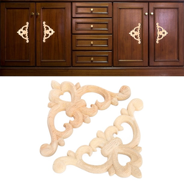 Rubber Wood Wood Corner Decal, Wood Applique, Cabinet Decal Furniture ...