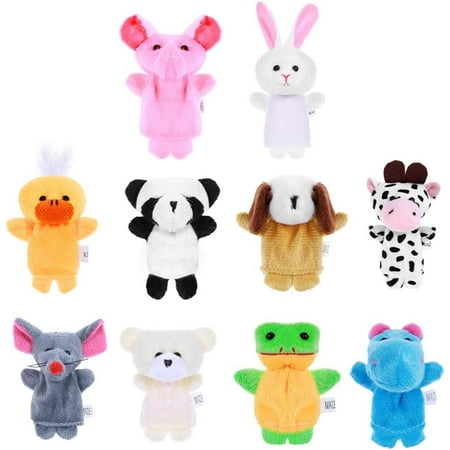 15pcs Animal Finger Puppets Set Plush Hand Puppets Stuffed Animal ...