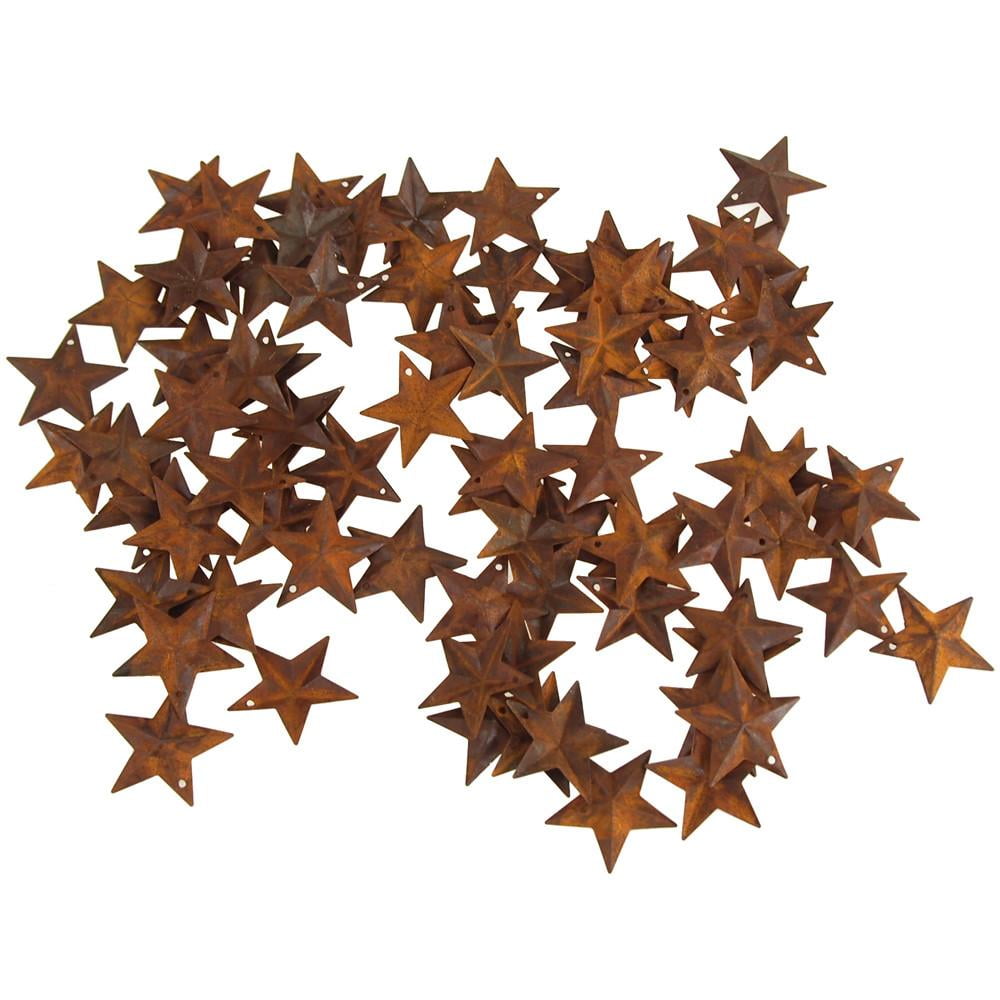 Mini Metal Rustic Stars Christmas Decor, 1-1/2-Inch, 100-Piece ...