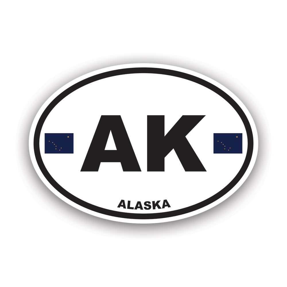 Alaska Flag Oval Sticker Decal - Self Adhesive Vinyl - Weatherproof ...