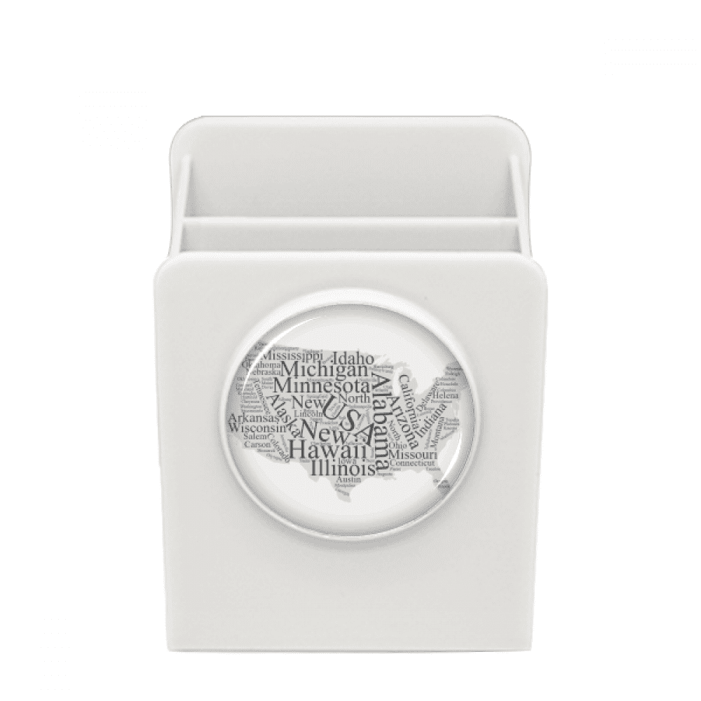 America USA Map City Wordcloud Desk Pencil Holder Cup Pen Organizer ...