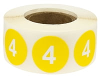 Yellow Number 4 Stickers 0.75 Inch 500 Labels On A Roll - Walmart.com ...