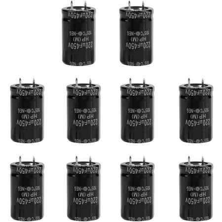 Xizioo Electrolytic Capacitor, 10Pcs 25x40mm 450V 220uF Radial ...