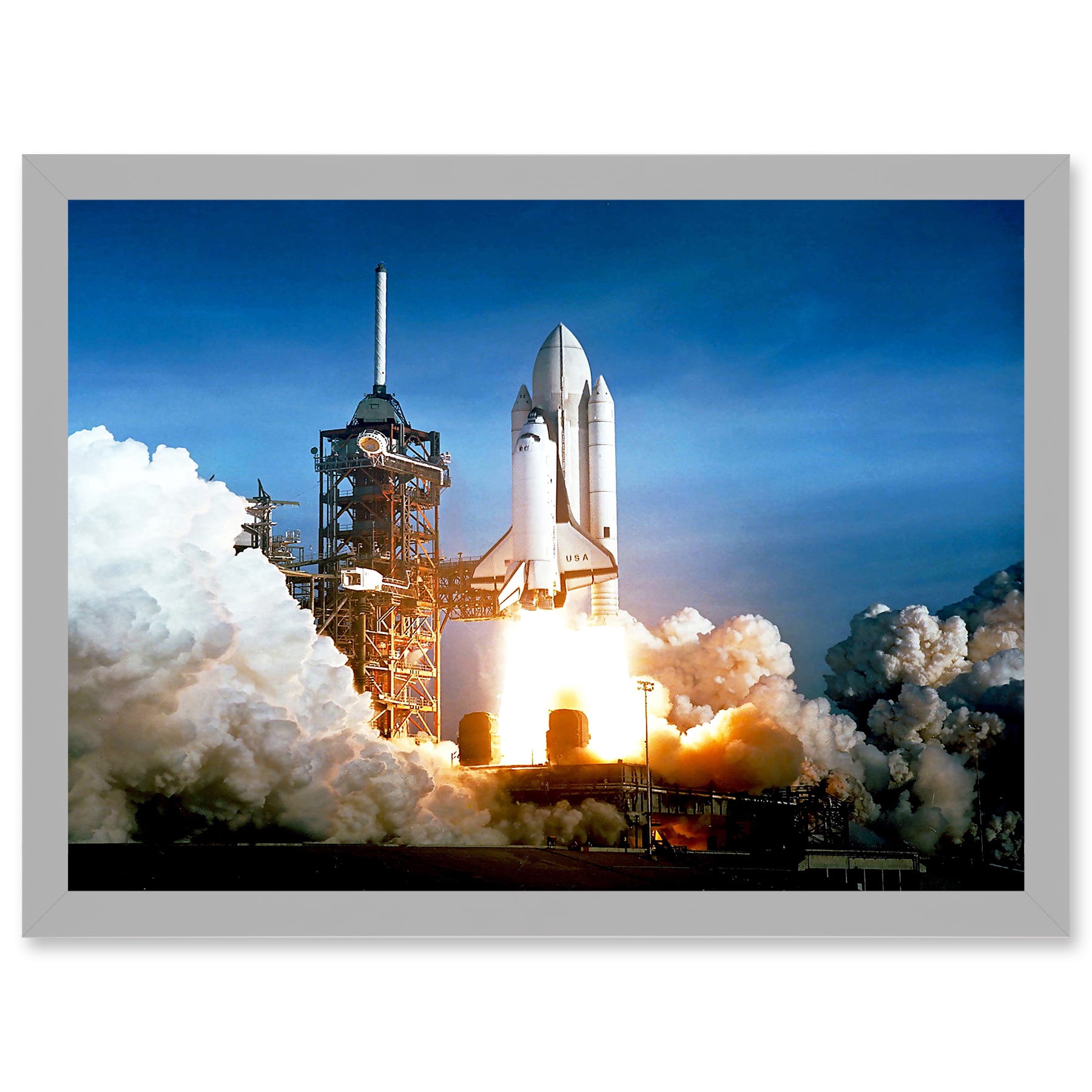 Space 1981 Shuttle Launch Number One Columbia NASA Artwork Framed Wall Art Print A4 - Walmart.com