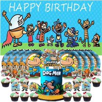 Dog Man Party Decorations Plates Tableware Banner Backdrop Balloons ...