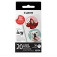 Canon ZINK 20 Sheets Pre-Cut Circle Sticker Paper Pack, 2” x 3” Size, 1 ...