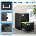 BYNSOE 2 Drawer File Cabinet with Lock Vertical Filing Storage Cabinet ...