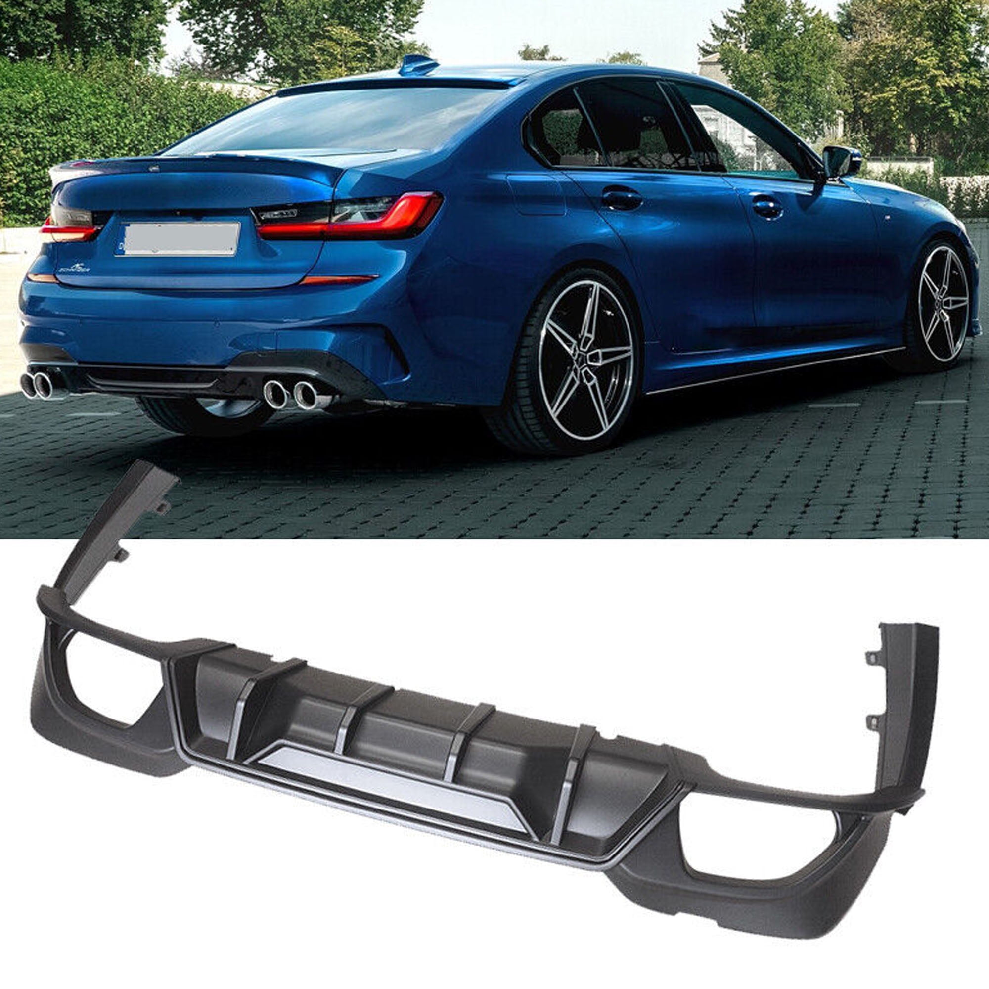 NINTE Rear Bumper Diffuser for 19-22 BMW 3 Series G20 M Sport 330i ...