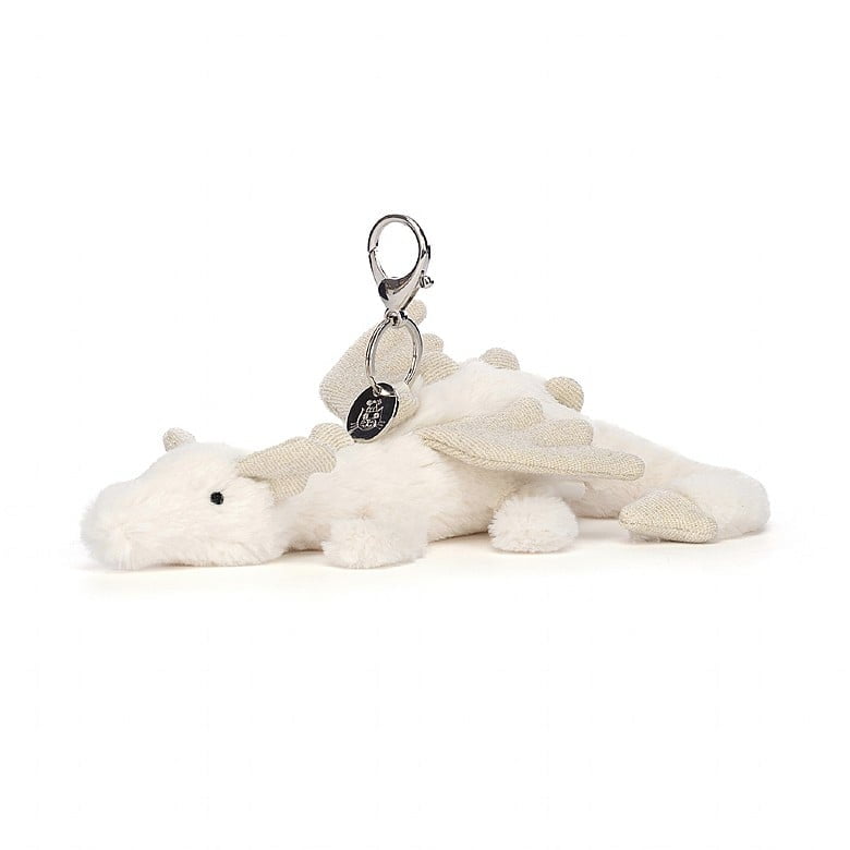 Click here for Jellycat Snow Dragon Bag Charm  White Plush Keycha... prices