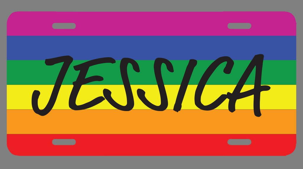 Jessica Name Pride Flag Style License Plate Tag Vanity Novelty Metal ...