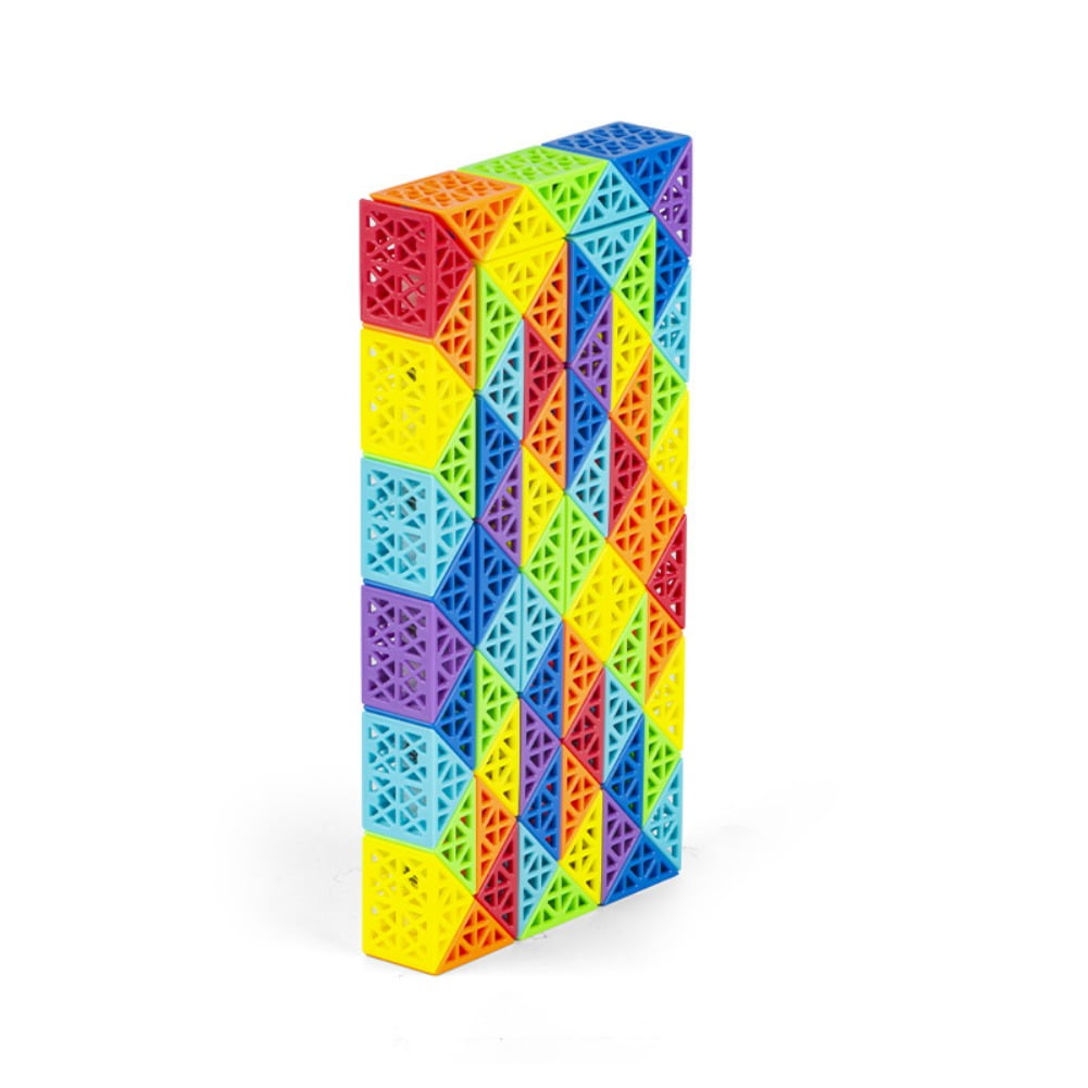 Rainbow Color Wedges Magic Snake Cube Twist Puzzle 3D Brain Teaser ...