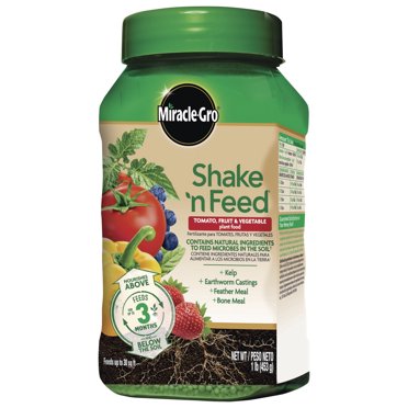 Miracle-Gro Shake 'N Feed Plant Food, Soil Fertilizer, 4.5 lb., Feeds 3 ...