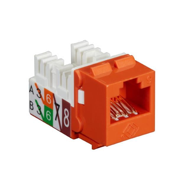 Black Box Cat6 Unshielded Keystone Jack Orange 25-Pack - Walmart.com