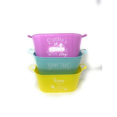 Plastic Easter Buckets for Kids with Lid - Small Party Supplies - 12 ...