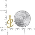925 Sterling Silver Yellow-Tone Unisex Cursive Initial Alphabet L Charm ...