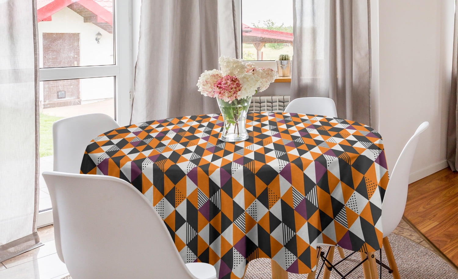Geometric Round Tablecloth, Colorful Triangles and Diagonal Squares ...