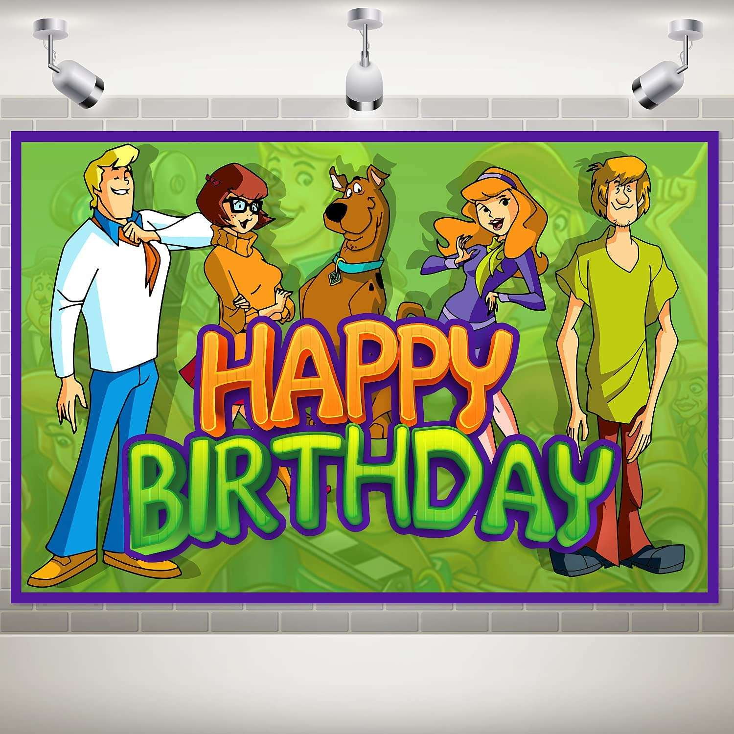 Scooby backdrop 5x3ft birthday party decor ship now, my favorite friend ...
