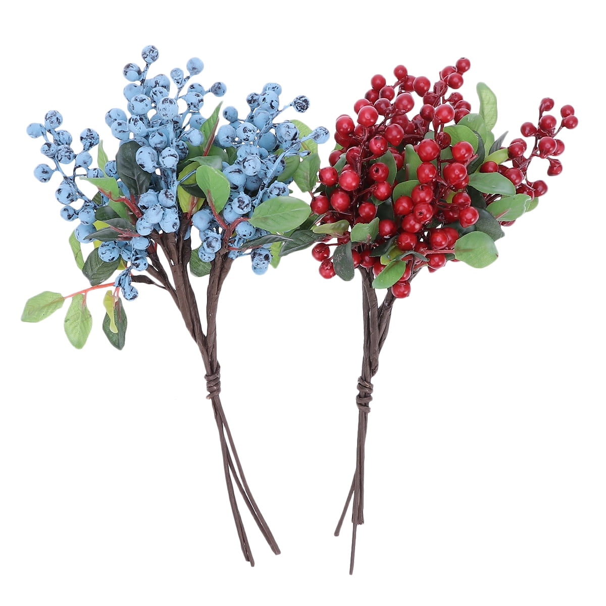 NUOLUX Berries Artificial Fake Berry Stems Blueberry Faux Flower Picks ...